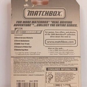 MATCHBOX | Toys | 999 Matchbox Camero Police Car Diecast Dare 164 ...